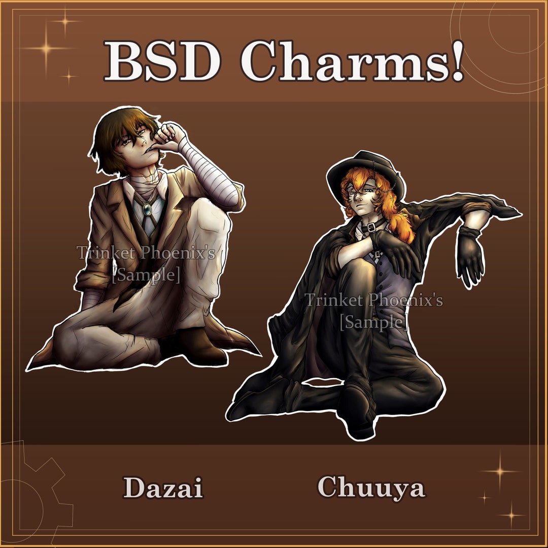 BSD Bungou Stray Dogs Acrylic Keychains- Dazai and Chuuya - Etsy