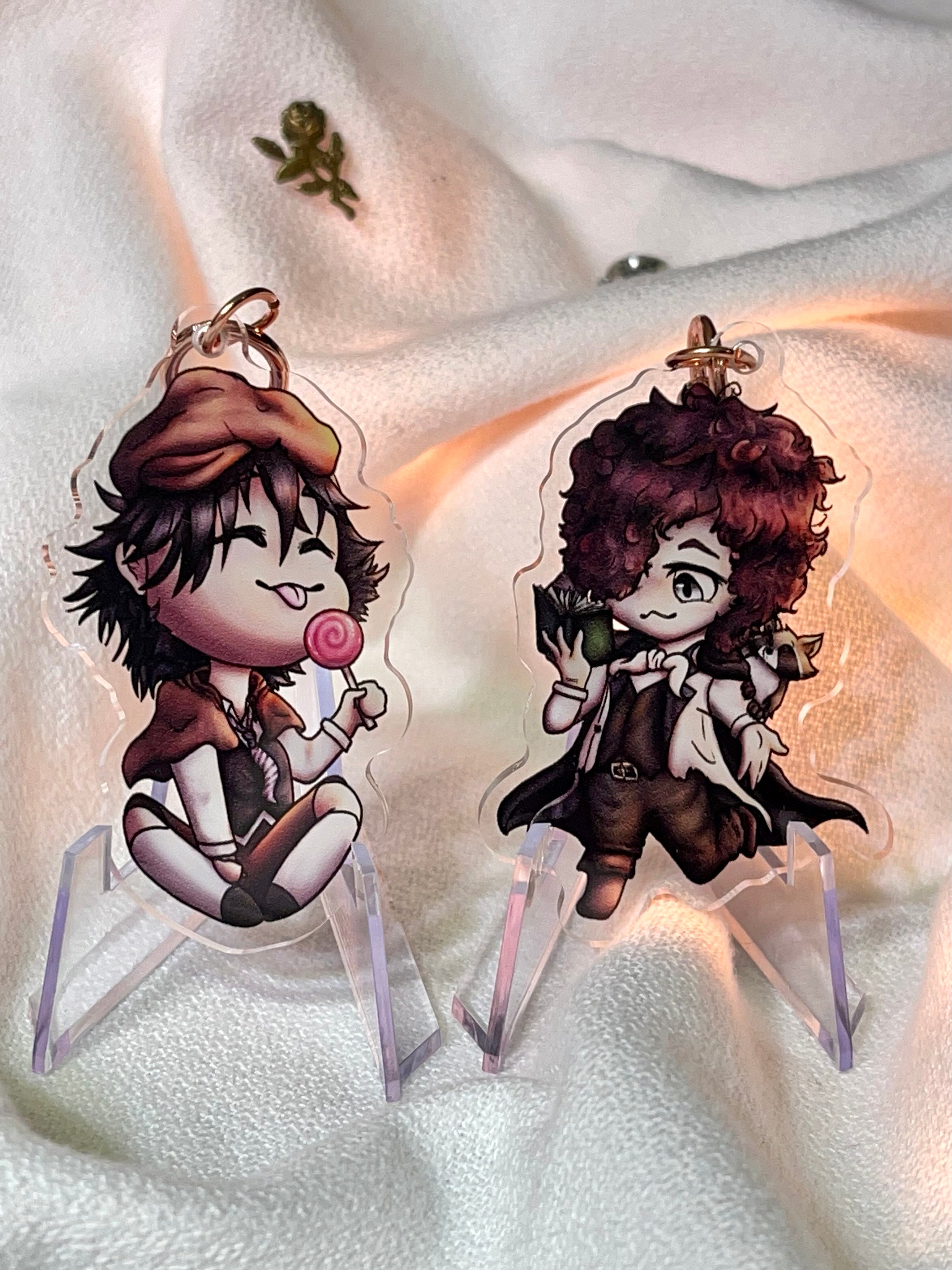 BSD Bungou Stray Dogs Acrylic Keychains Chibi Ranpo, Poe - Etsy