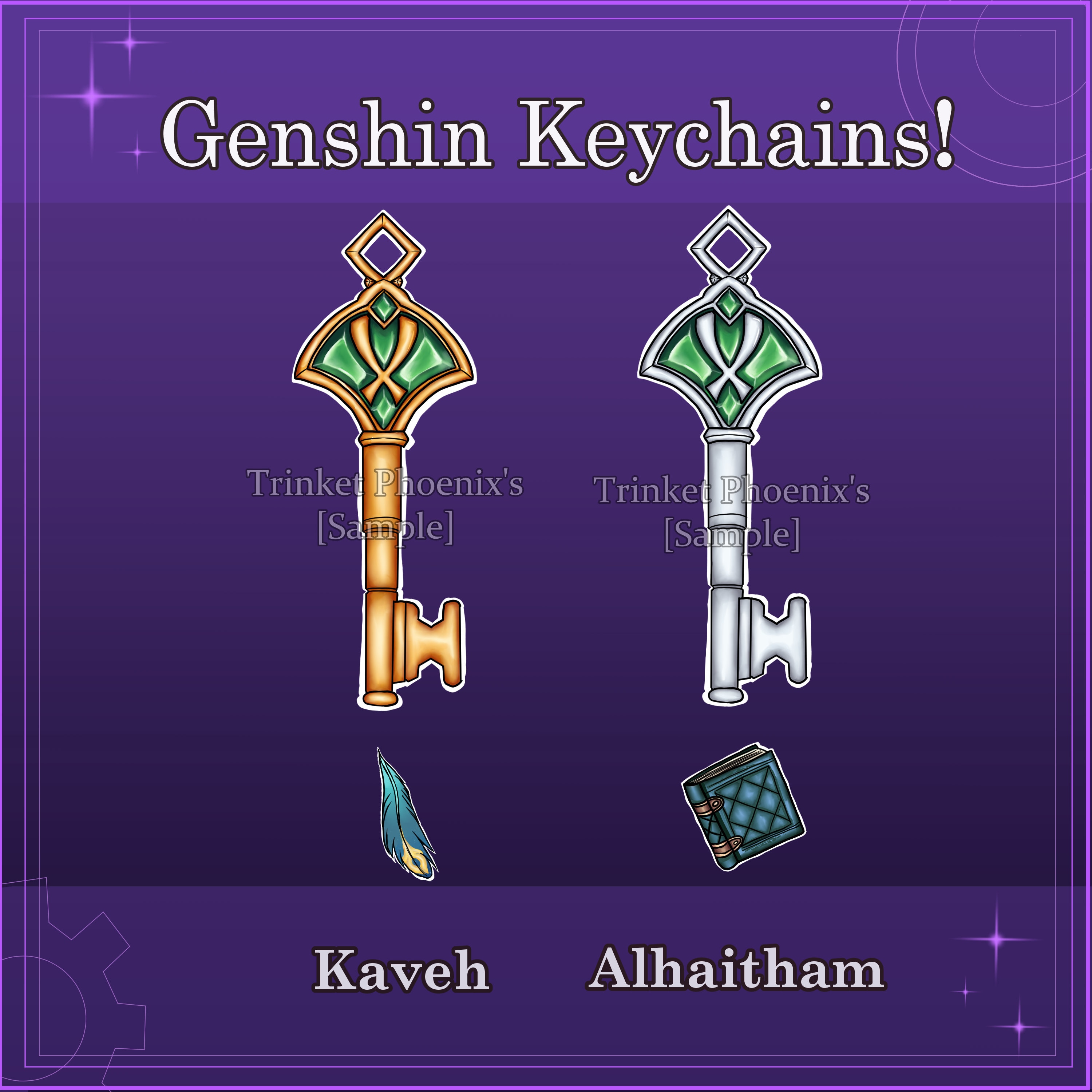 Genshin Kaveh and Alhaitham Keys Acrylic Keychains - Etsy