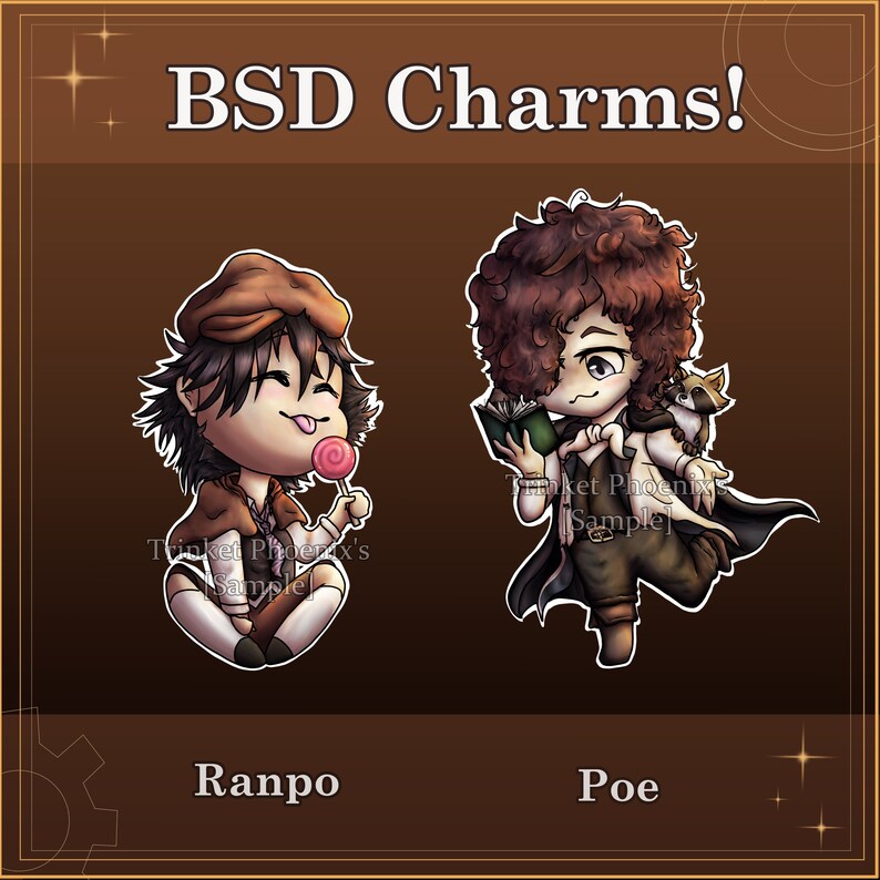 BSD Bungou Stray Dogs Acrylic Keychains Chibi Ranpo, Poe - Etsy