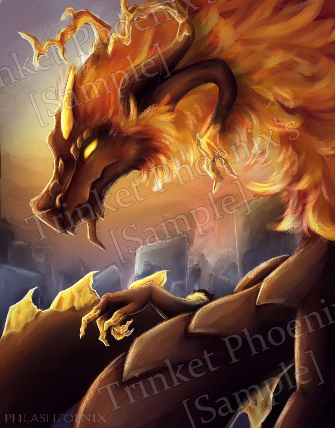Genshin Impact Dragon Zhongli Print - Etsy