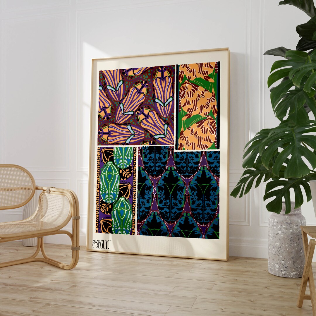 Insect Art Print Vibrant Entomology Poster Modern Gift for Animal ...