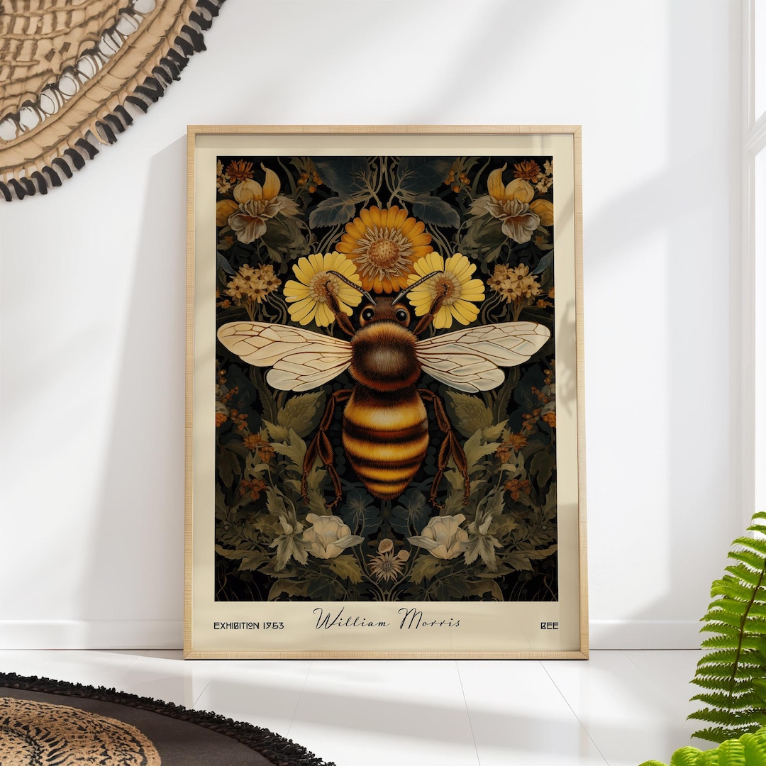 William Morris Bee Art Print: Vintage Botanical Decor - Etsy