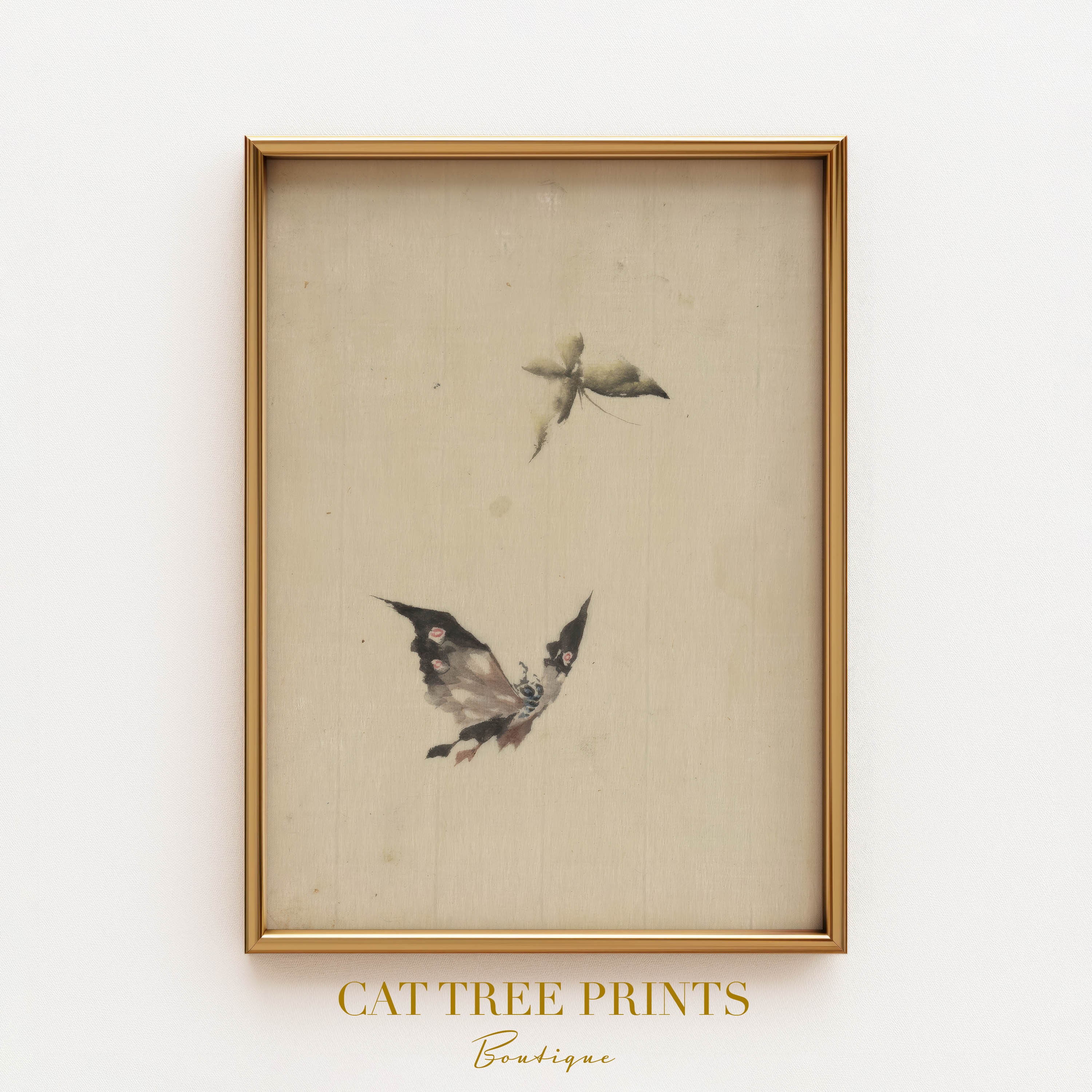 Butterfly Moth Hokusai Print Insect Wall Art Vintage Gift for Animal ...