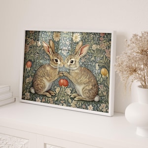 William Morris Rabbit Print - Vintage Floral Woodland Wall Art Farm ...