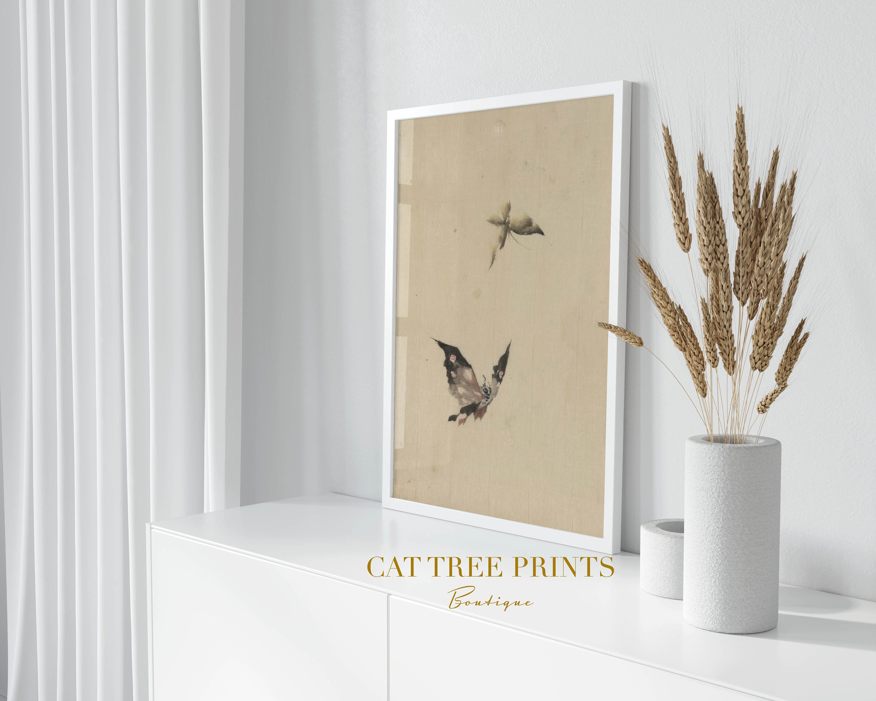 Butterfly Moth Hokusai Print Insect Wall Art Vintage Gift for Animal ...