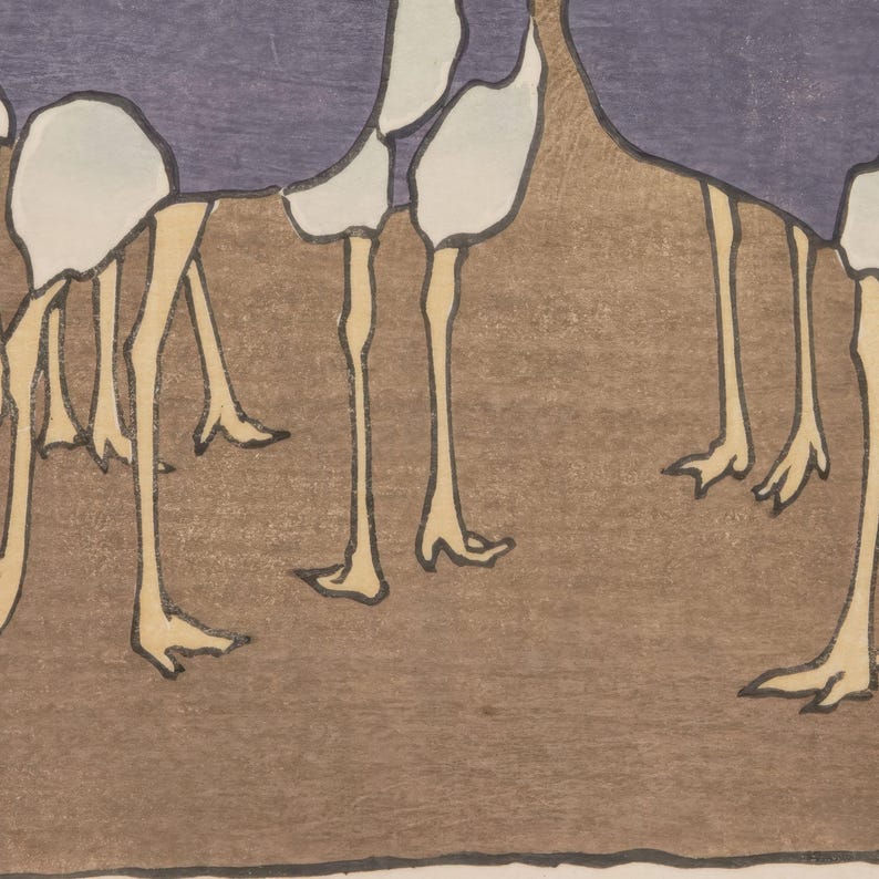 Asai Chu Ostriches Art Print - Minimalist Animal Wall Art - Etsy