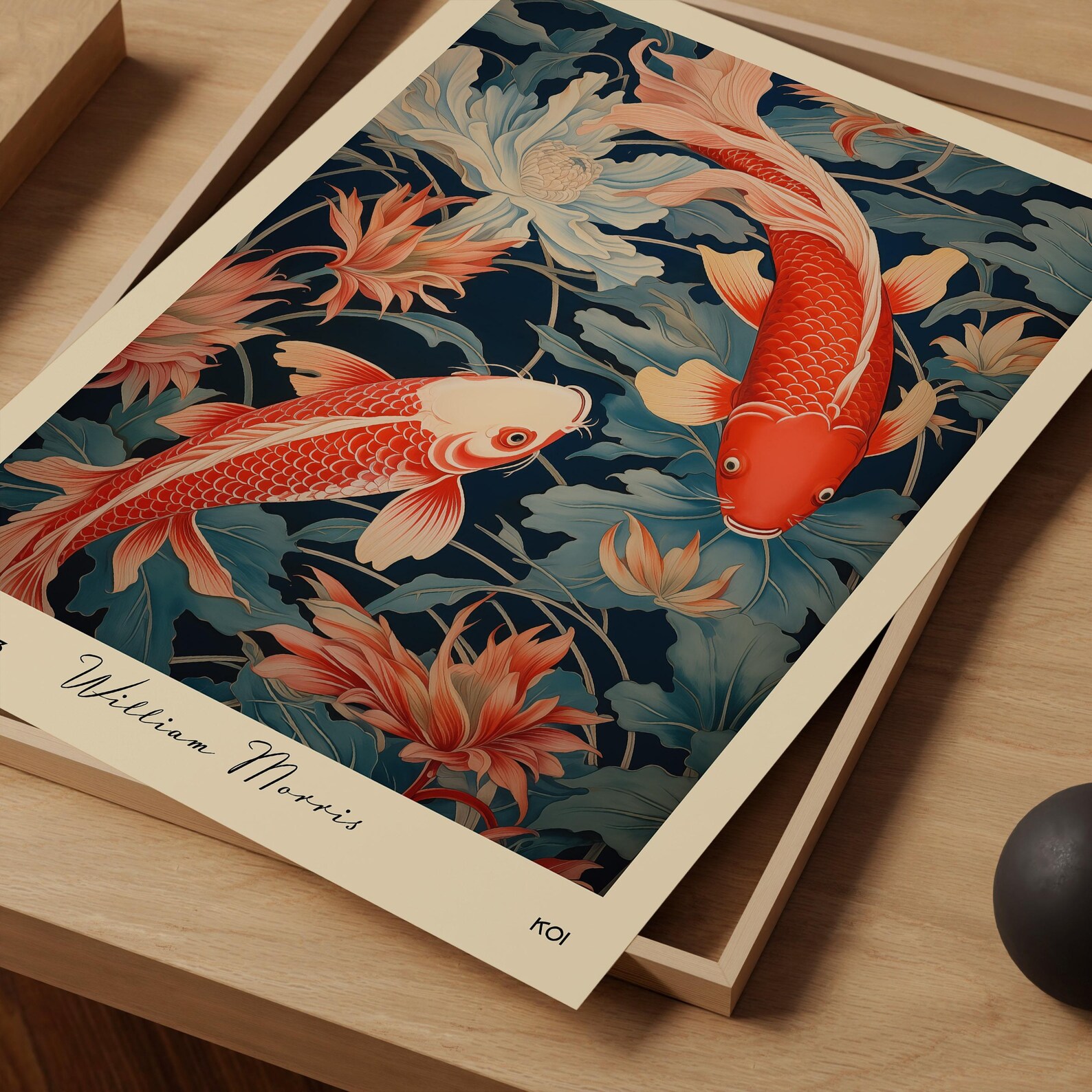 William Morris Koi Fish Art Print: Vintage Botanical Illustration - Etsy