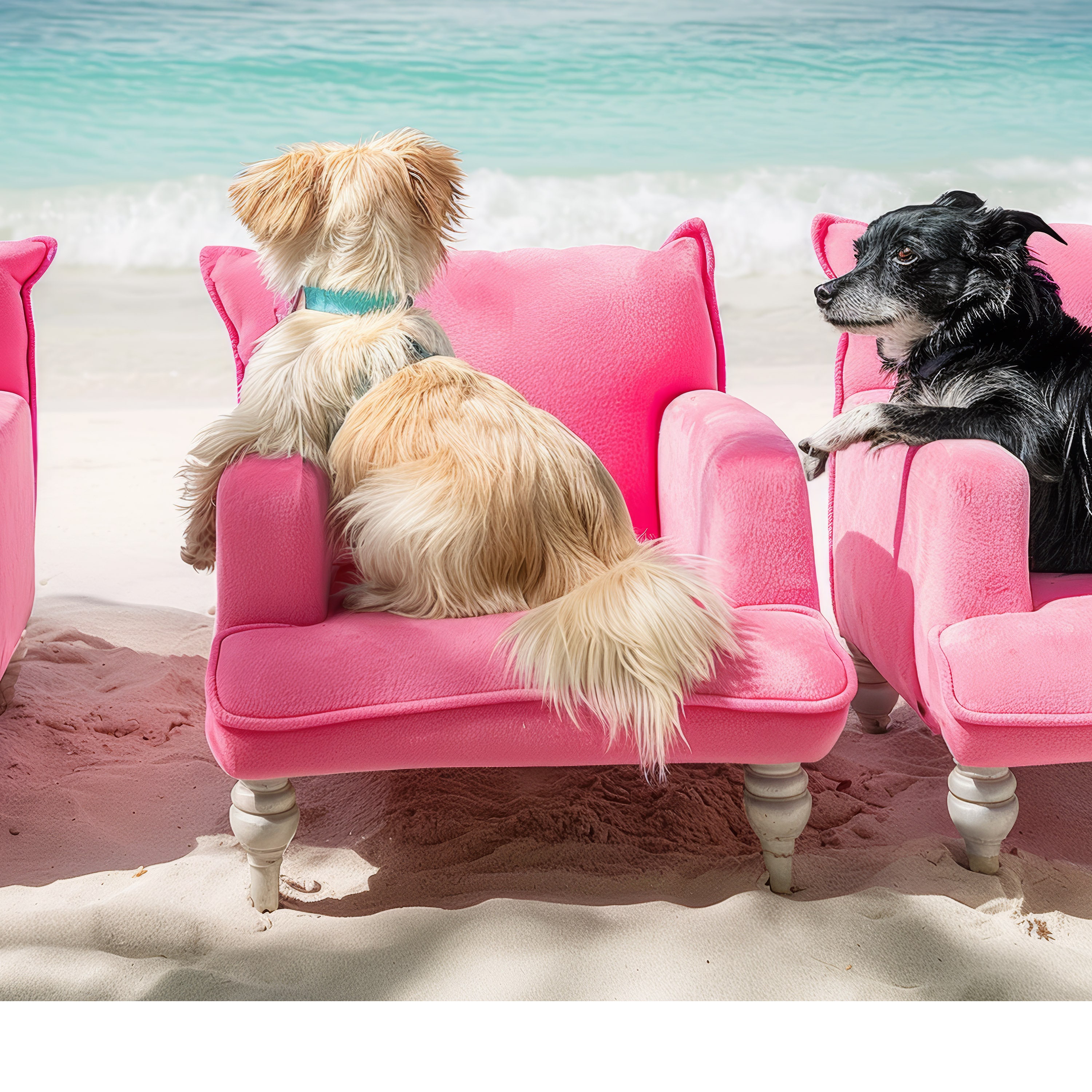 Beach Dogs Poster Tropical Beach Decor Gift for Holidays Lovers PRINTED ...