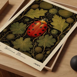 William Morris Ladybug Art Print: Vintage Botanical Illustration - Etsy