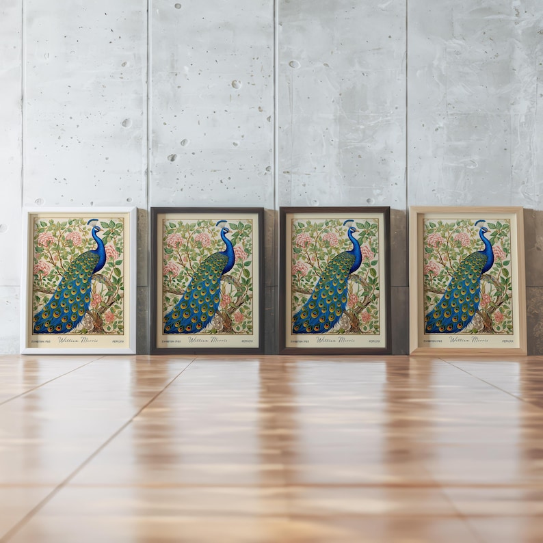 William Morris Peacock Art Print - Vintage Botanical Bird Wall Decor ...