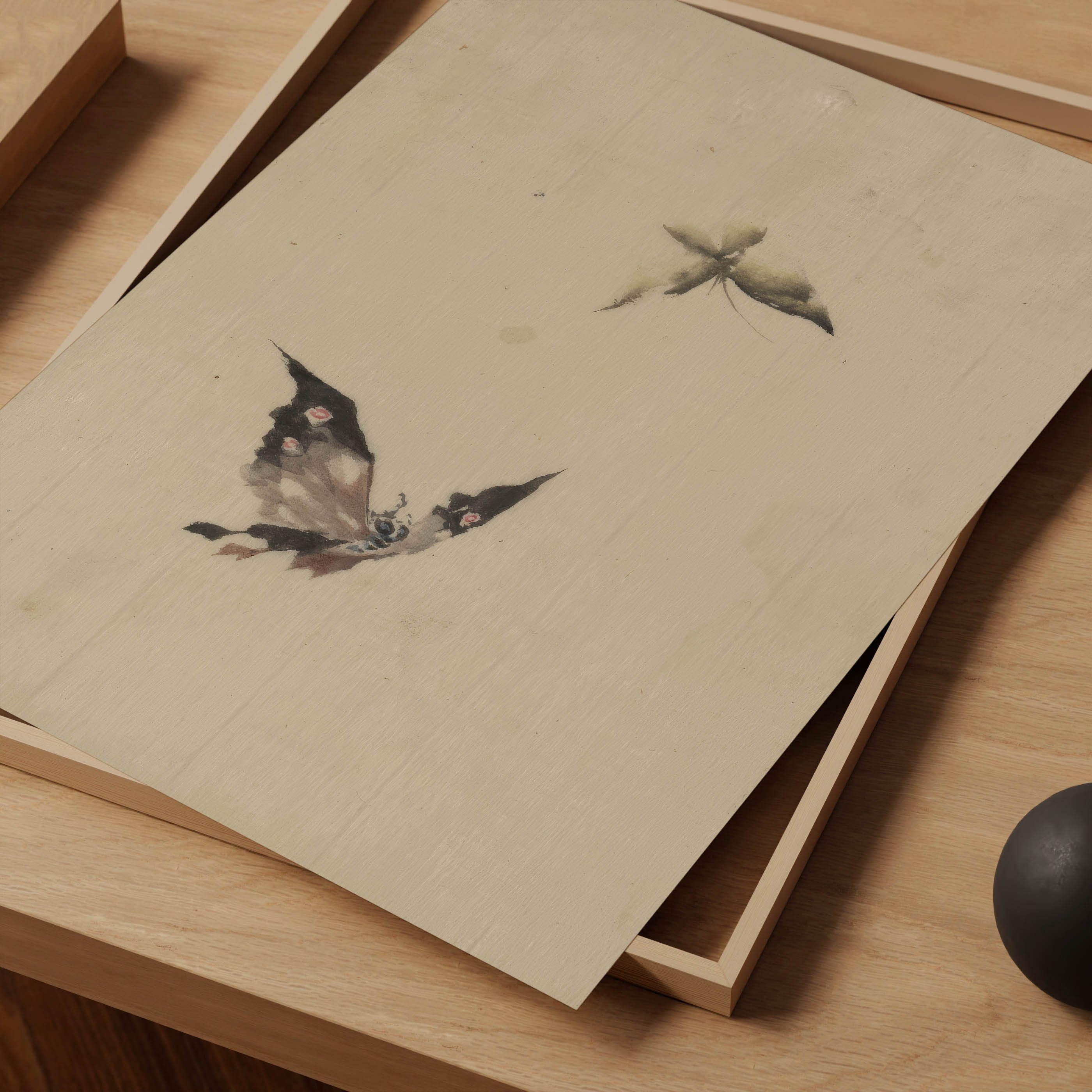 Butterfly Moth Hokusai Print Insect Wall Art Vintage Gift for Animal ...