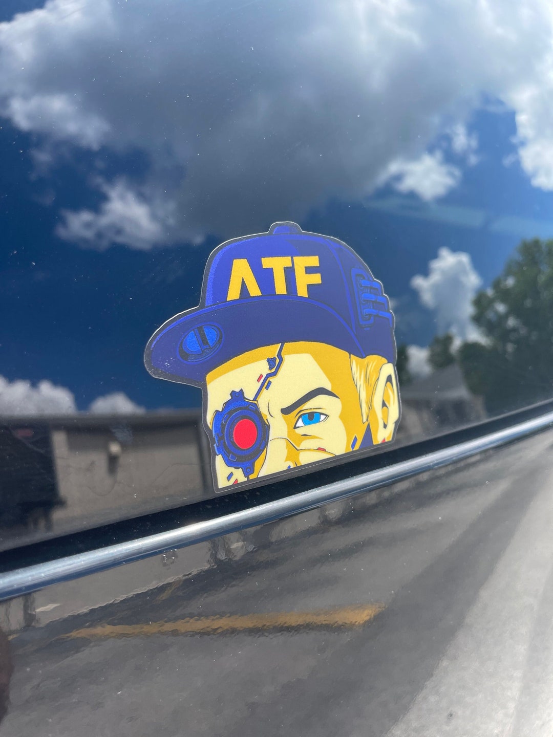 Cyborg ATF Agent Peeker Vinyl Sticker Meme Decal Tactical Stickers - Etsy