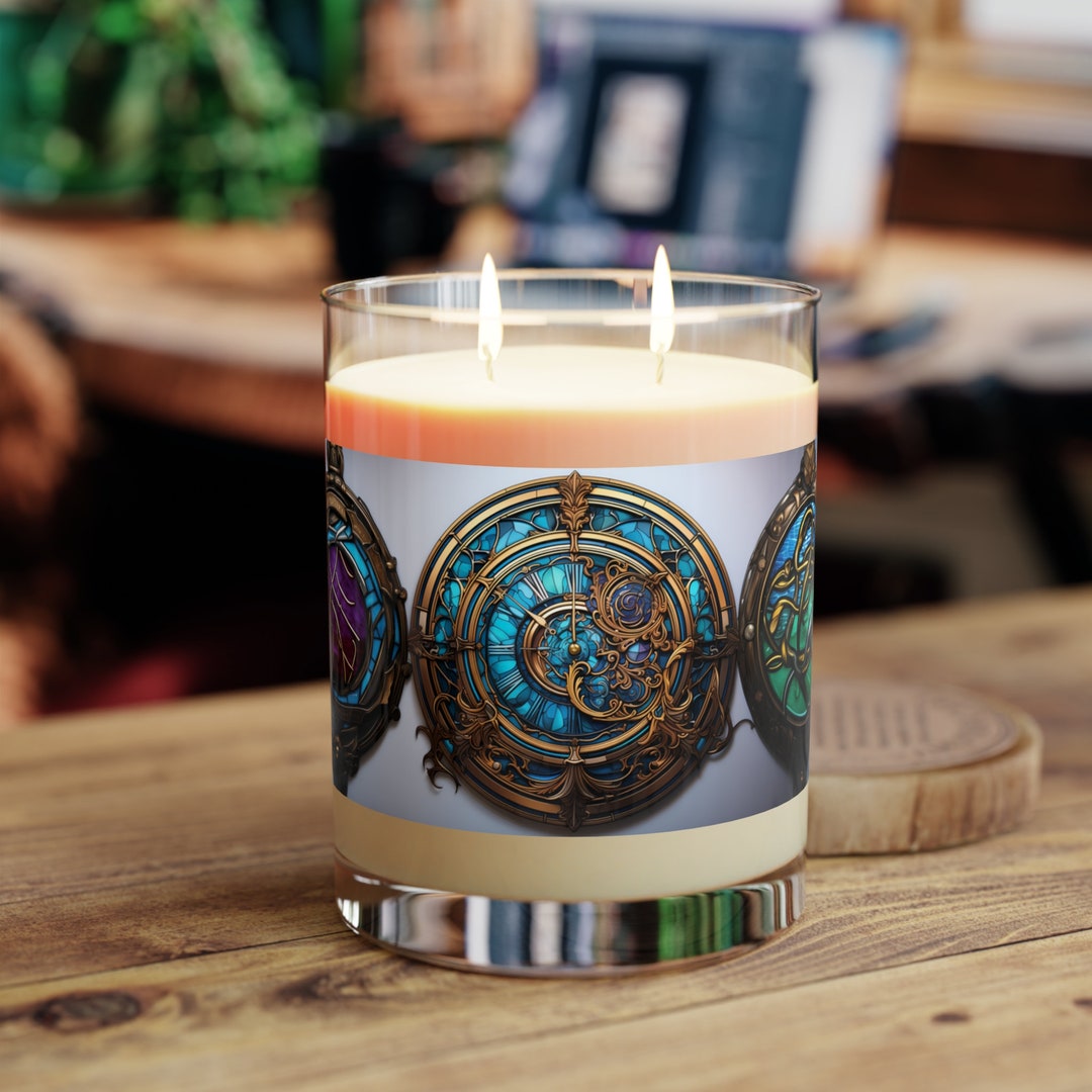 Steampunk Stained Glass Design Candle Scentful Gift Scented - Etsy