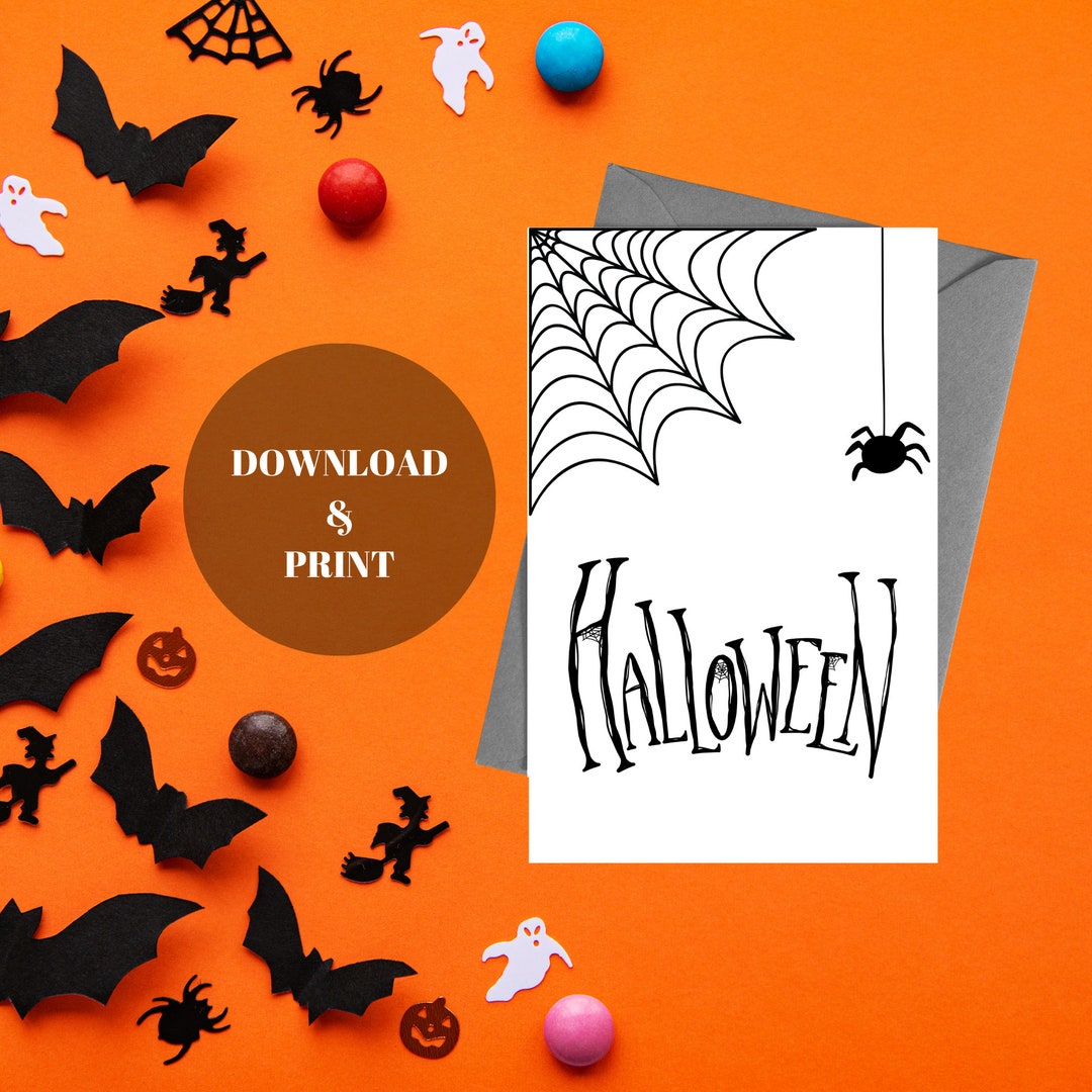 Printable Happy Halloween Card Instant Download PDF - Etsy