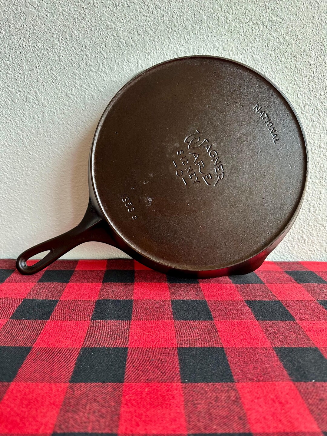 National Wagner Ware #9 Stylized Logo 1395C Cast Iron Skillet W/heat ...