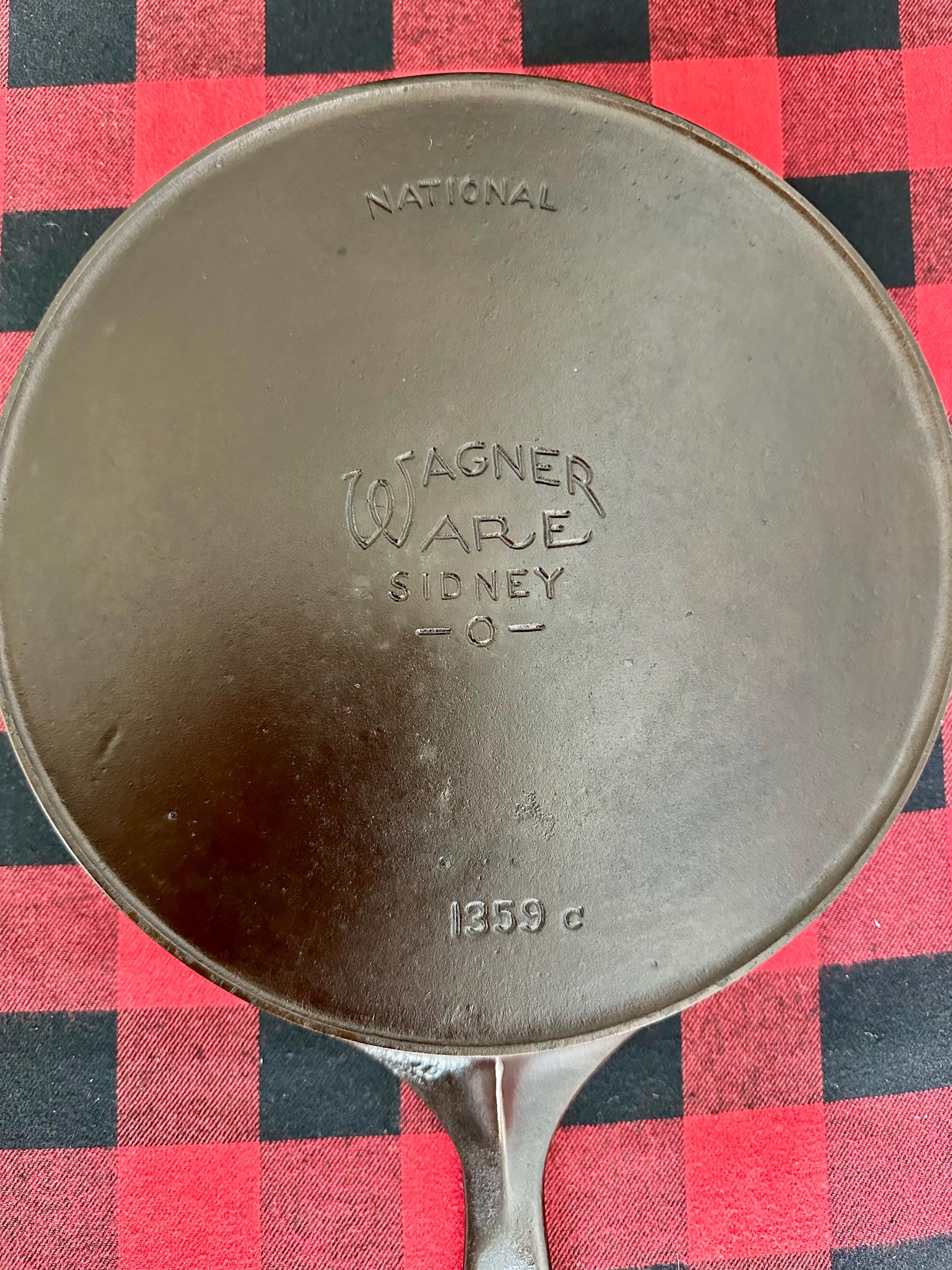National Wagner Ware #9 Stylized Logo 1395C Cast Iron Skillet W/heat ...
