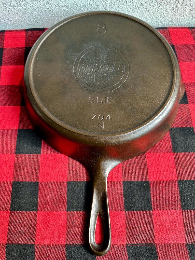 Griswold 8 Slant Logo Cast Iron Skillet With Heat Ring restored - Etsy