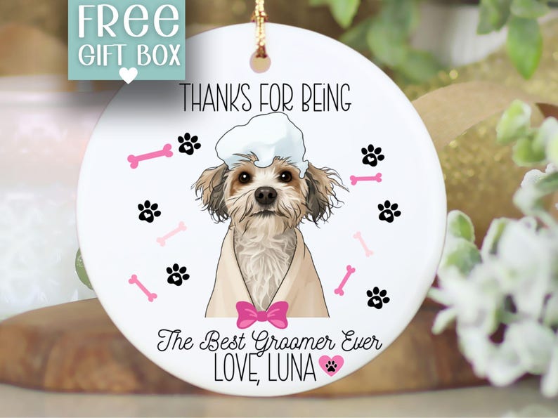 Personalized Dog Groomer Ornament • Custom Photo Pet Ornament • Thank ...