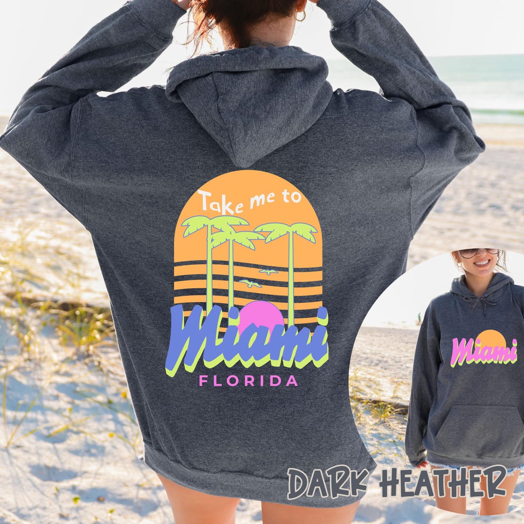 Miami Hoodie Miami Beach Miami Sweater Miami Florida Miami Sweatshirt ...