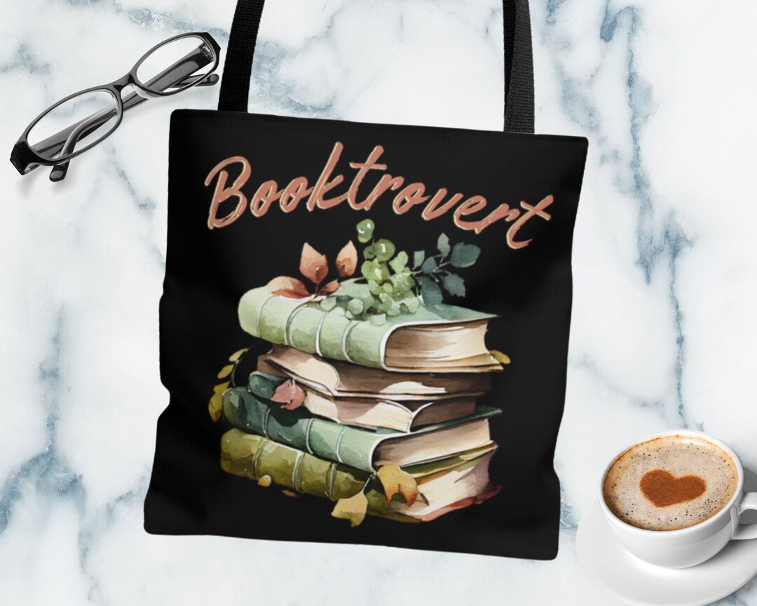 Book Lover Tote Bag, Cute Canvas Book Bag, Funny Gift for Librarian ...