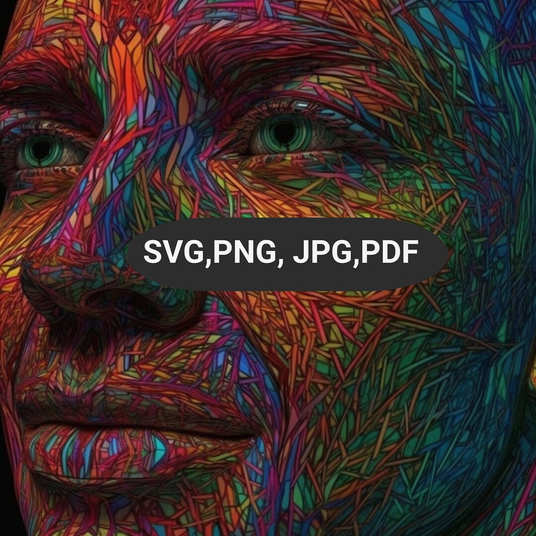 Stained Glass Man's Face SVG PNG JPG Pdf Digital - Etsy