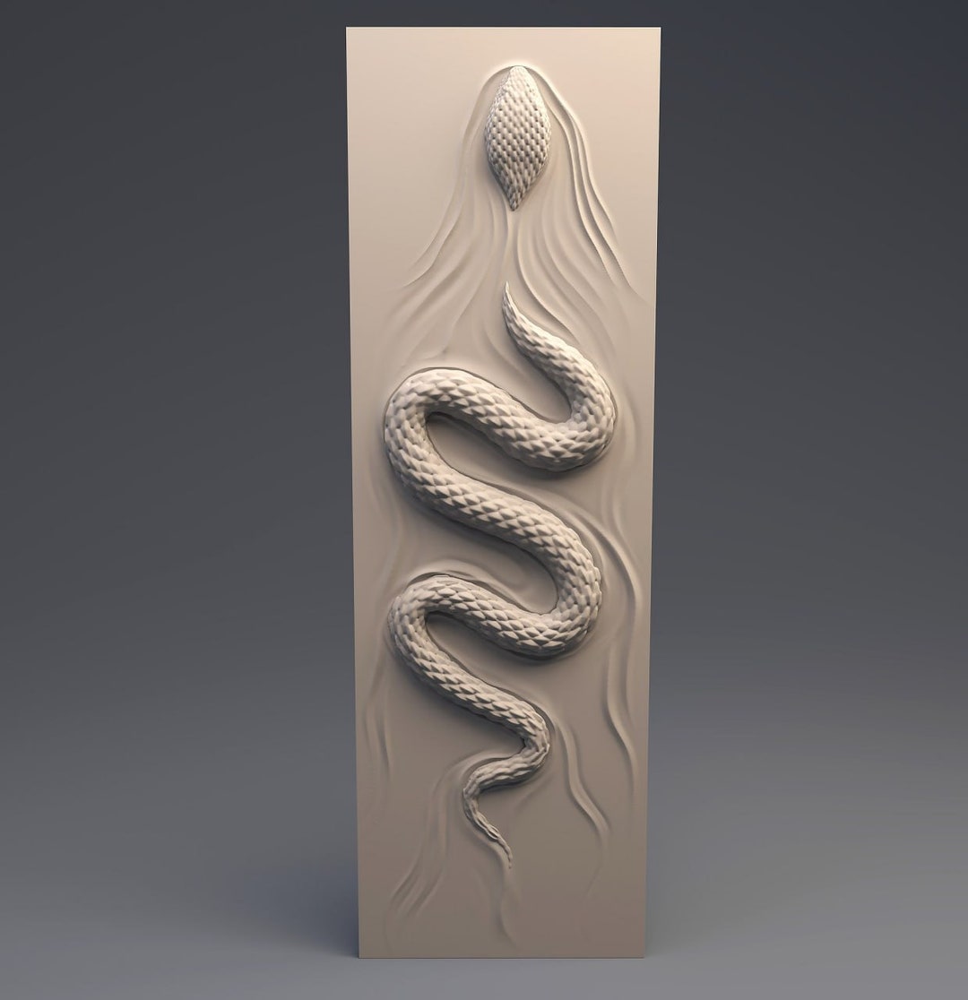 Snake Swimming Model , Wall Decor , Panel Relief for CNC Router Aspire ...