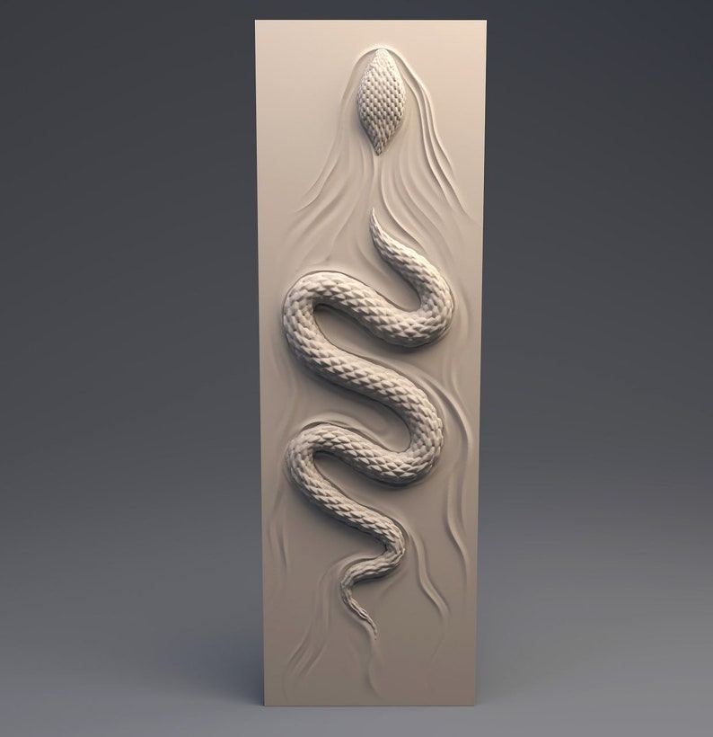 Snake Swimming Model , Wall Decor , Panel Relief for CNC Router Aspire ...