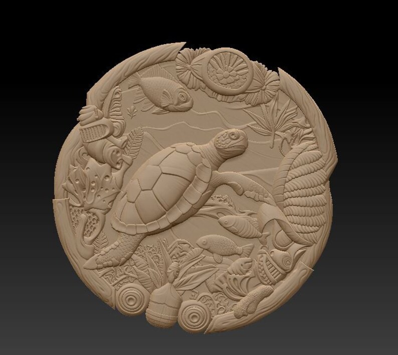 Sea Turtle 2, Animal, Freedom, Ocean, STL Model, CNC Router Engraver ...