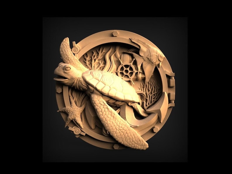 Sea Turtle, Animal, Freedom, Ocean, STL Model, CNC Router Engraver ...