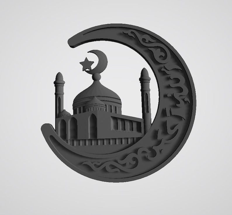 Islamic Crescent Moon, Mosque , 3D STL Model for Cnc Users,cnc Router ...