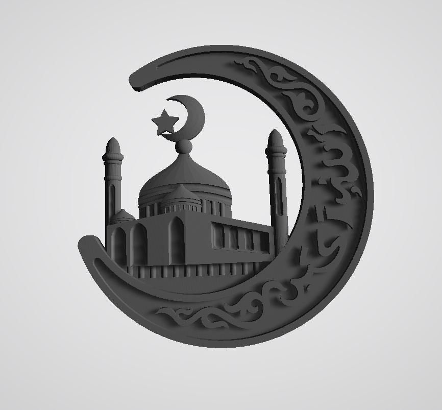 Islamic Crescent Moon, Mosque , 3D STL Model for Cnc Users,cnc Router ...