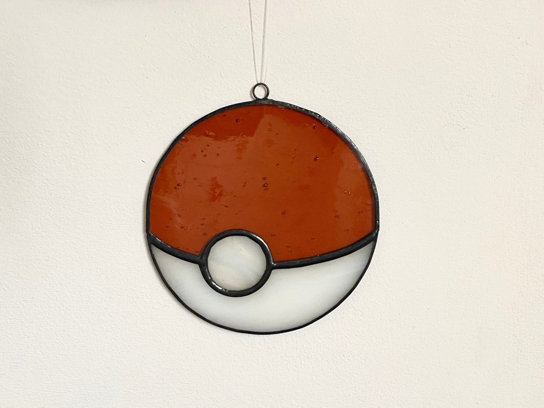 Poké Ball Poké Ball Stained Glass Sun Catcher, Pokémon Fan Art, Modern ...