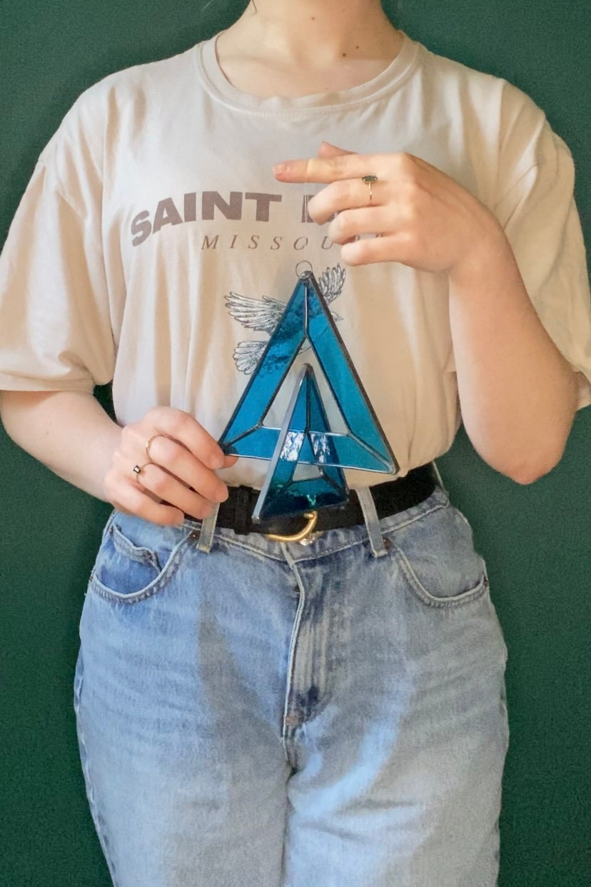 TRINITY 3D Stained Glass Modern Stained Glass Panel Sun - Etsy