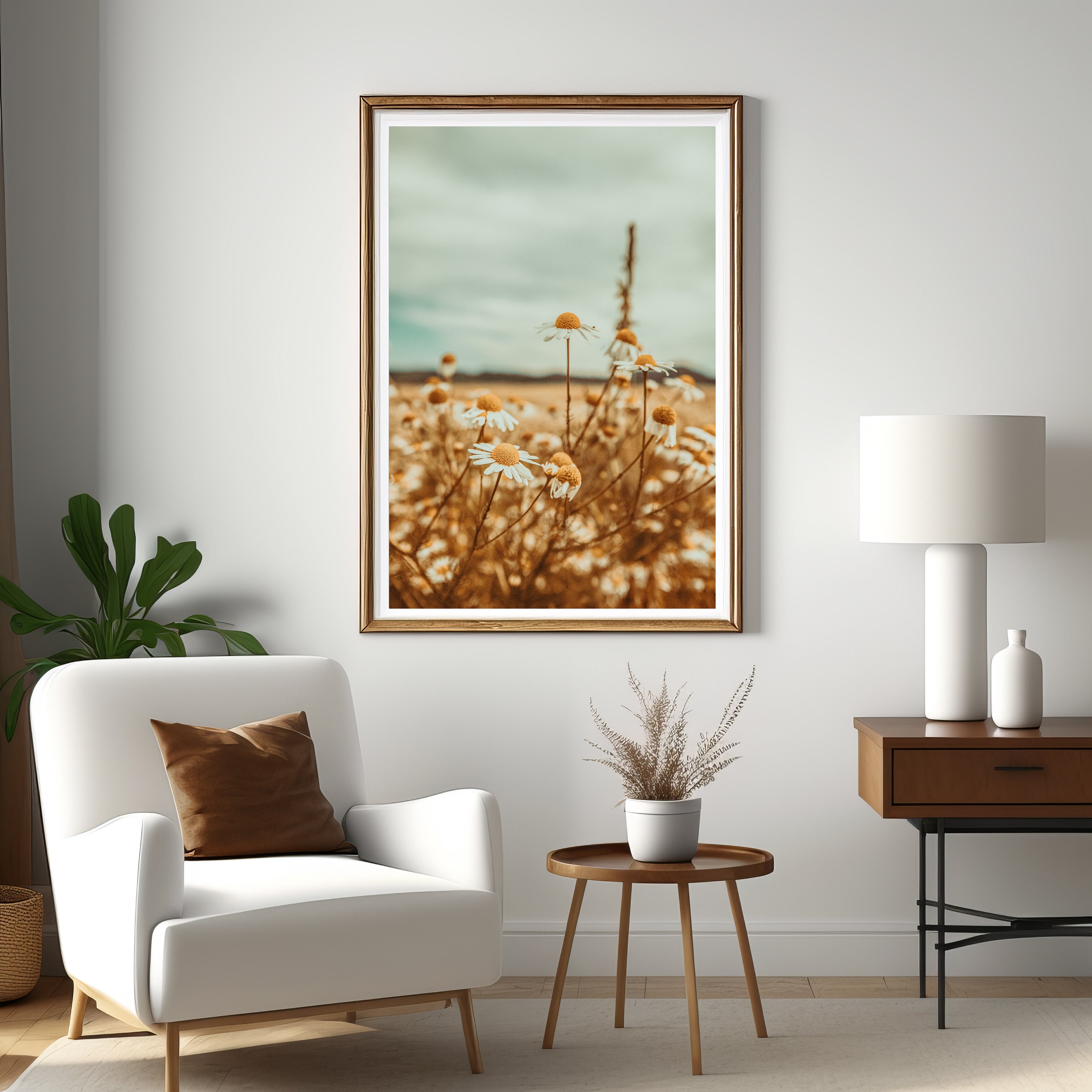 White Daisy Flower Portrait Wall Art,daisy Printable Photography Home ...