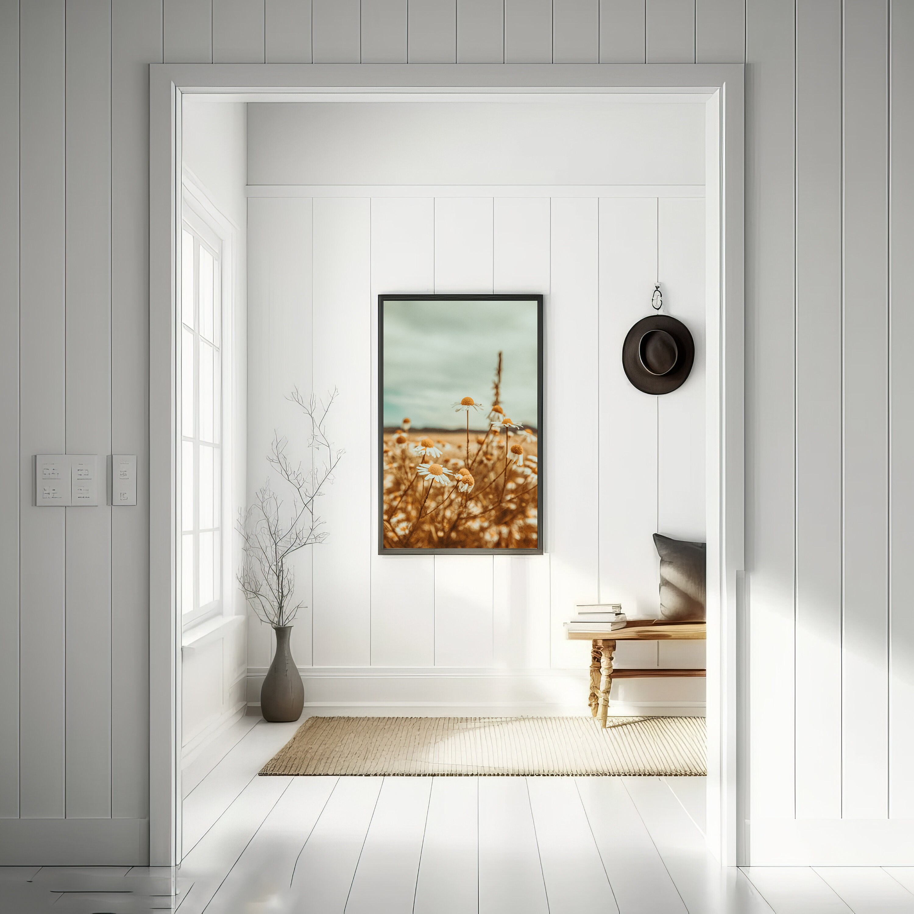 White Daisy Flower Portrait Wall Art,daisy Printable Photography Home ...