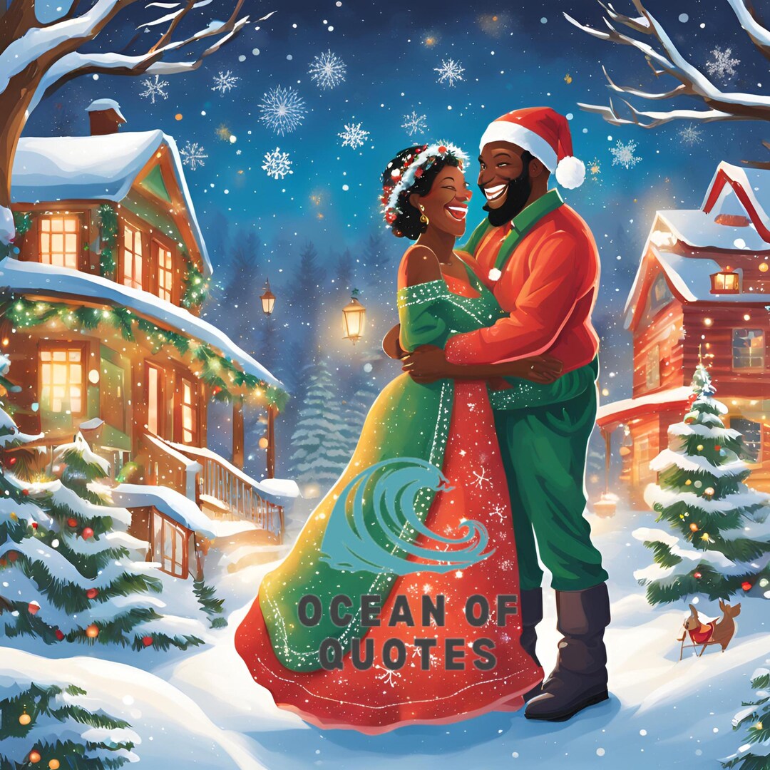 Black Santa and Mrs Claus Black Couple Christmas Clipart Holiday Winter ...
