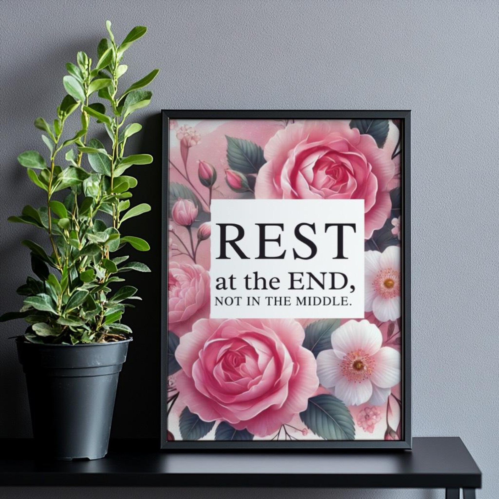 Feminine Pink Cubicle Decor |motivational Wall Art |typography Print ...