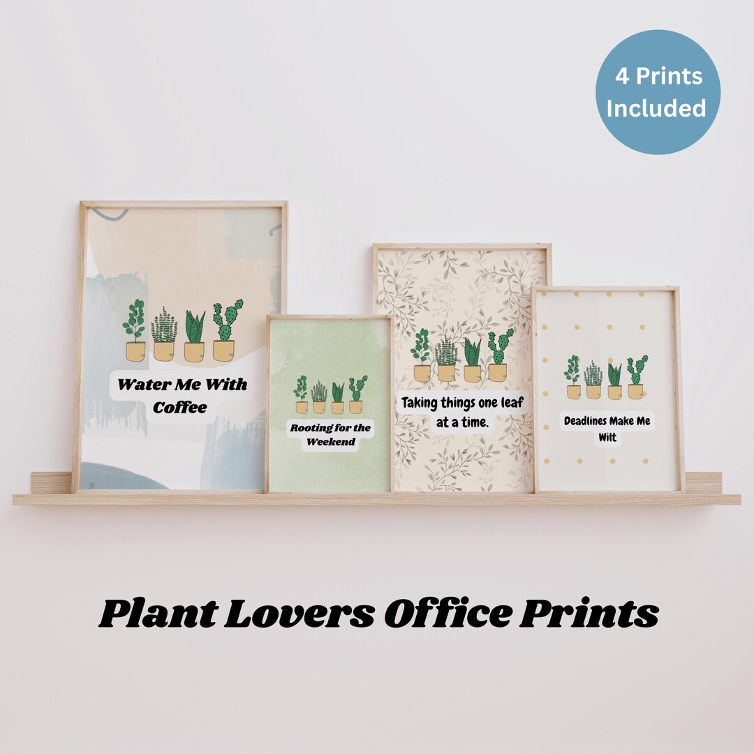 Plant Lover Office Wall Art - Funny Botanical Prints - Digital Download ...