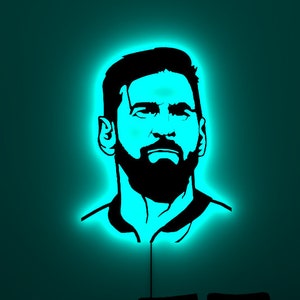 Lionel Messi Led Sign, Lionel Messi Wall Art, Football Led Sign, Kids ...