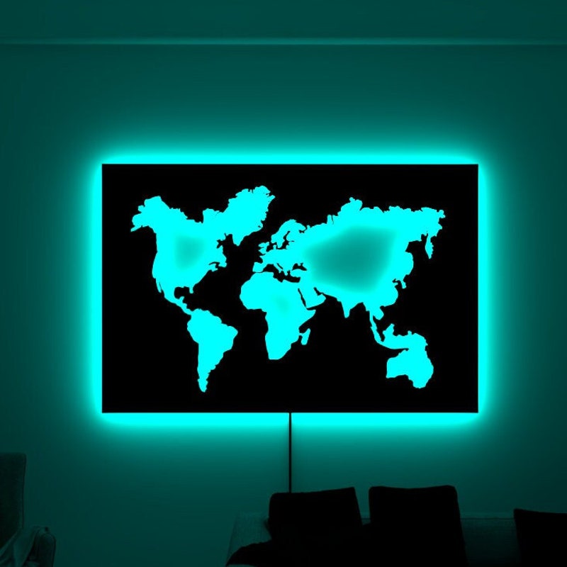 Led World Map - Etsy