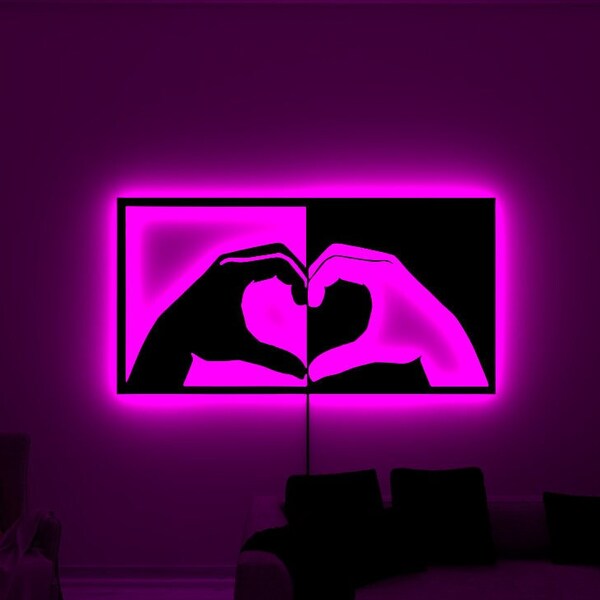 Led Heart Wall Art - Etsy