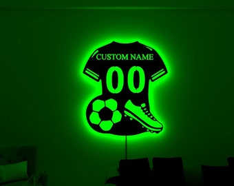 Personalized LED Sign Football Wall Decor - Custom Name or Message ...