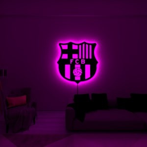 FC Barcelona LED Wall Sign: RGB Football Club Decor - Etsy
