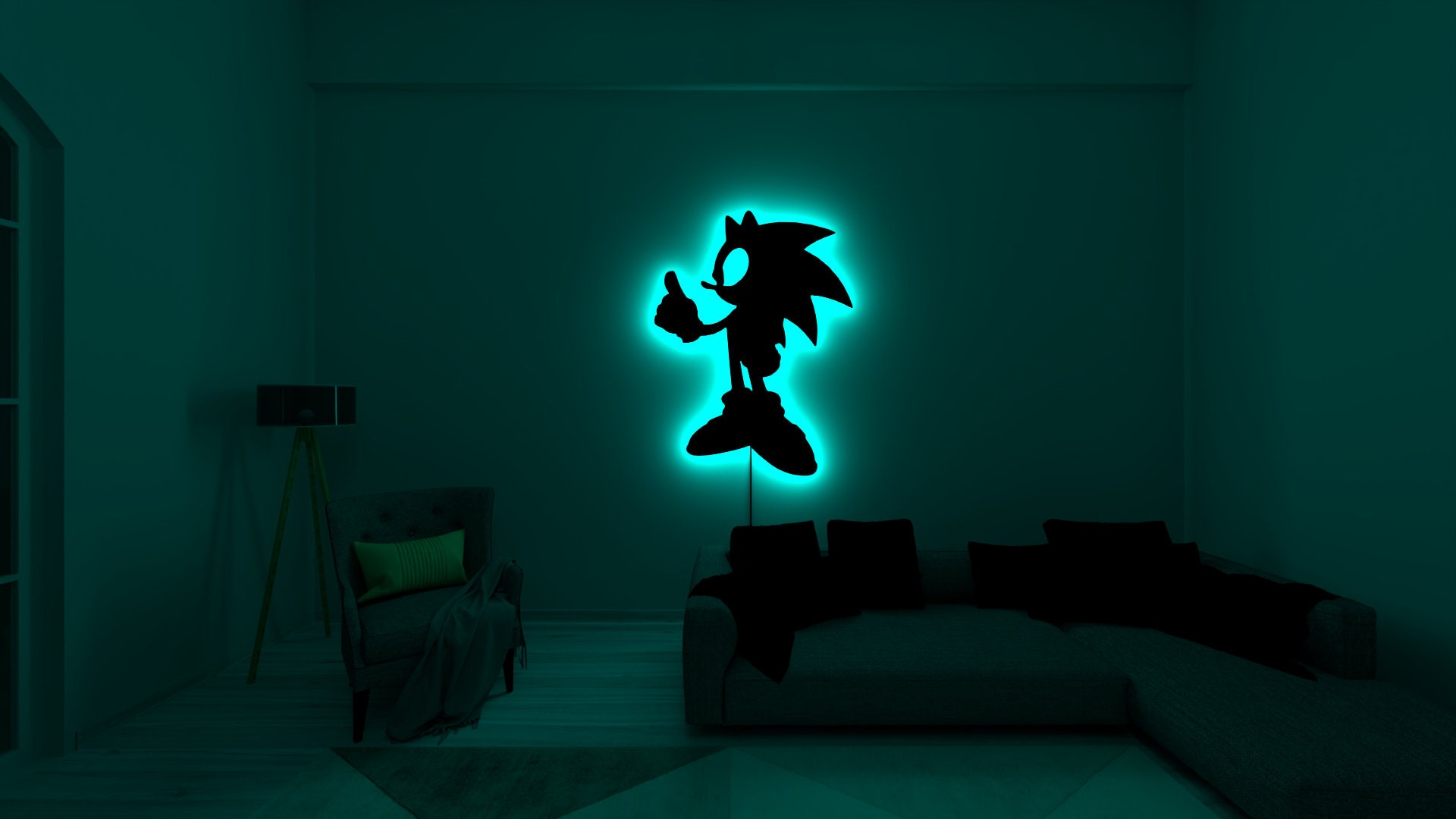 Sonic RGB Sign, Sonic Wooden Wall Decor, Sonic Led Light Sign, Rgb Wall ...