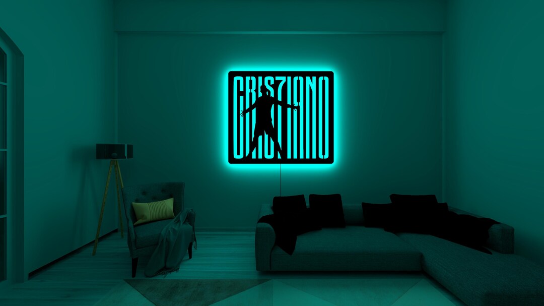CR7 LED Sign – Cristiano Ronaldo Wall Decor – RGB Lighted Football ...