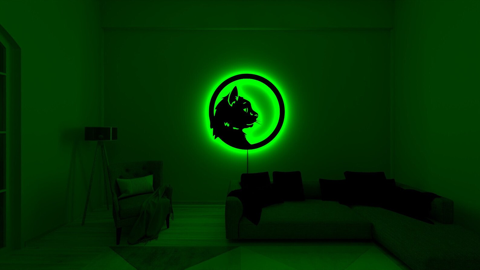 Cat Wall Decor, Cat Wall Art, Cat Wall Light, Pet Shop Gift, Cat Wall ...