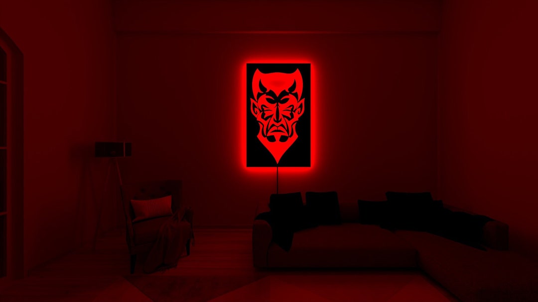 Devil Wall Art, Devils Led Sign, Led Sign for Wall, Wall Decor, Living ...