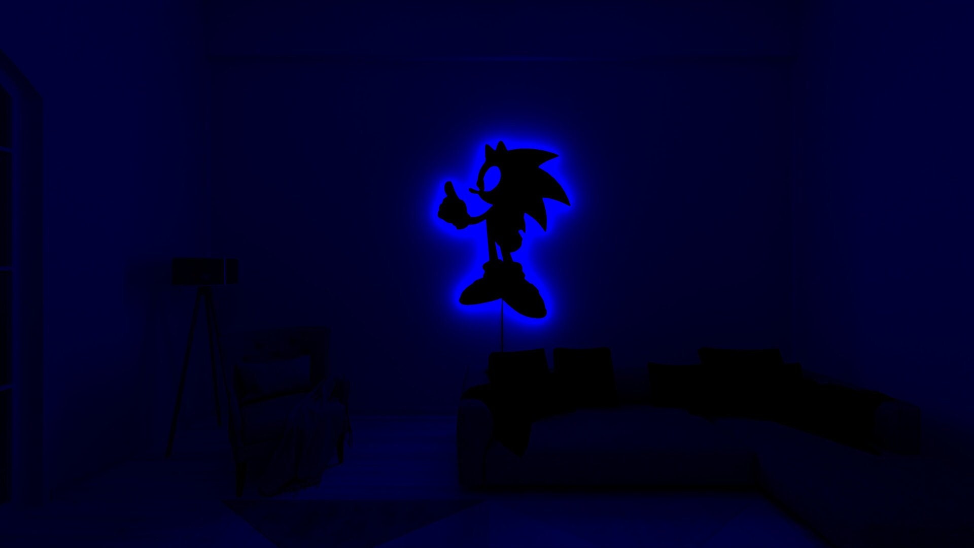 Sonic RGB Sign, Sonic Wooden Wall Decor, Sonic Led Light Sign, Rgb Wall ...