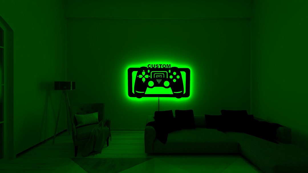 Play Station Controller Game Room Wall Decor, Personalized Gaming Zone ...